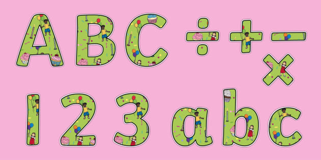 Birthday Themed A4 Display Lettering 2