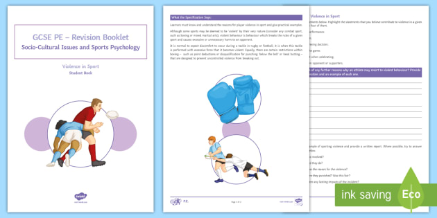 GCSE PE: Violence in Sport Revision Booklet (teacher made)