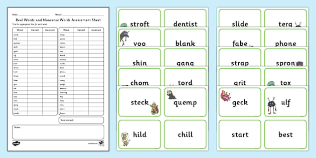 Nonsense Words Worksheets Reading Worksheets CVC Words Planning