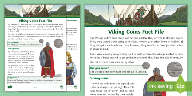 FREE! - Viking Coins Fact File (teacher made)