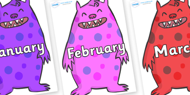 Months of the Year on Monsters (teacher made)