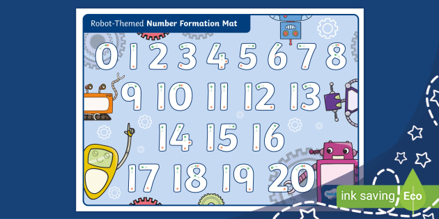Robot-Themed Number Formation Mat (Ages 5 - 6)