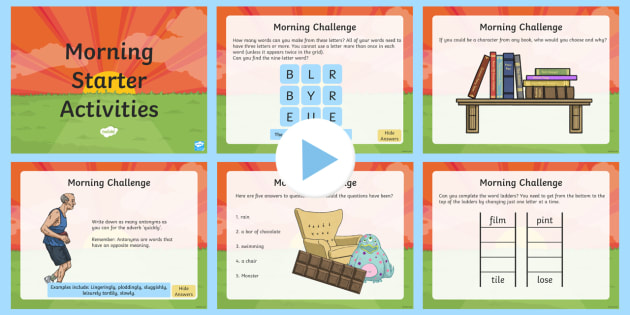 181 Key Stage 2 Morning Starter Activities Set 2 PowerPoint