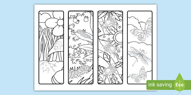 Insect Colouring Bookmarks (teacher made)