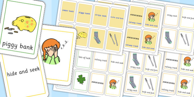 Three Syllable Final K Sound Playing Cards