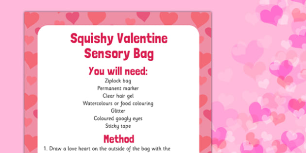 Squishy Valentine's Day Sensory Bag (teacher made)