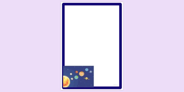FREE! - Solar System Page Border | Page Borders | Twinkl