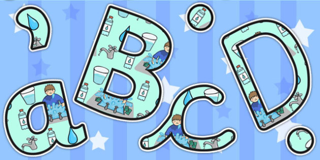 👉 Water Area Themed Display Lettering