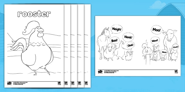 Wake Up Time On Bramble Farm - Animal Colouring Pages