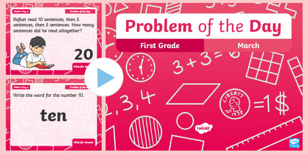 First Grade Math Problem of the Day - March PowerPoint