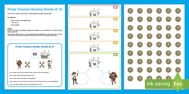 👉 Pirate Treasure Number Bonds to 10 Activity