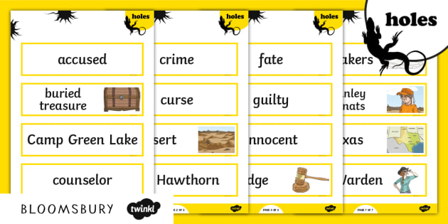 Holes Vocabulary Lists | twinkl.com.au