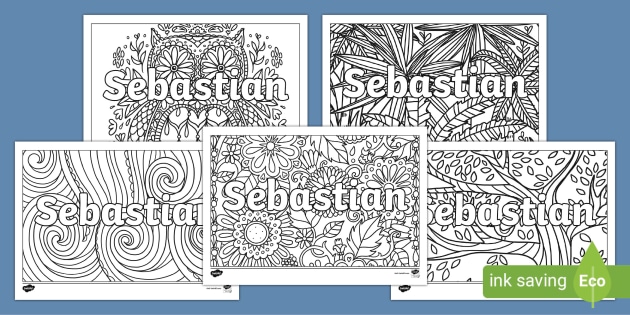 Sebastian Mindfulness Name Colouring Activity