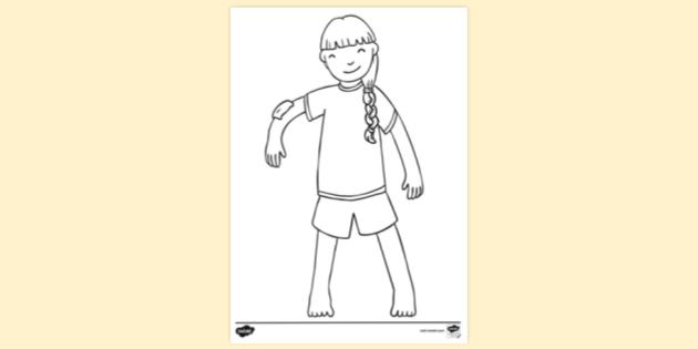FREE! - Child Balancing Bean Bag On Elbow Colouring Sheet