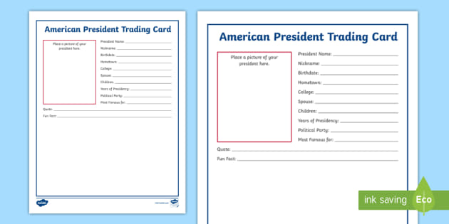 President Trading Cards Project | Twinkl Resources