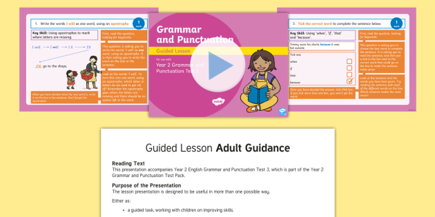 Year 2 Grammar and Punctuation Test 3 Guided PowerPoint