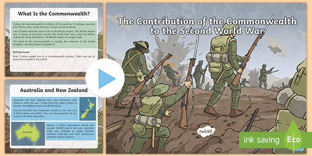 KS2 The Contribution of Commonwealth to the Second World War PowerPoint