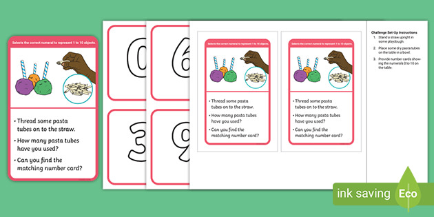EYFS Maths Number Recognition Challenge: How Many Pasta Tubes? IKEA Tolsby