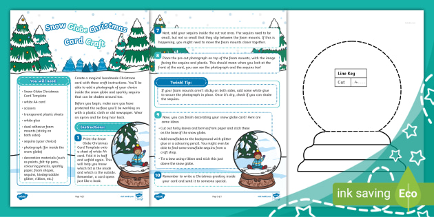 Snow Globe Christmas Card Craft (teacher made)