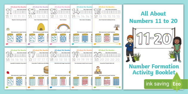 All About Numbers 11 to 20 Number Formation Activity Booklet
