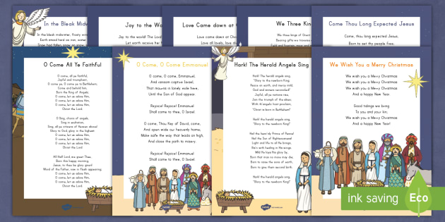 Christmas Caroling Lyric Sheets | Song Pack | Twinkl