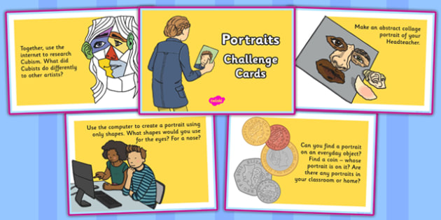 Portraits Challenge Cards (teacher made)
