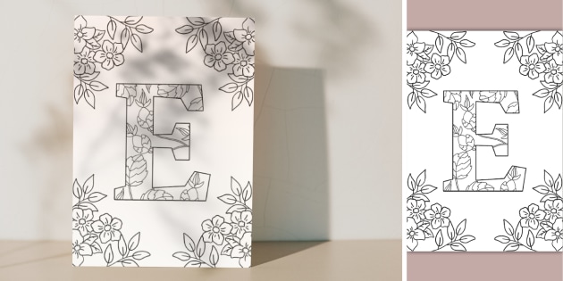 * NEW * Letter E Mindfulness Colouring Card | Twinkl Party