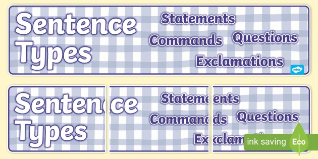Sentence Types Display Banner (teacher made)