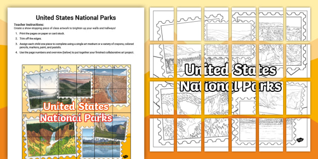 U.S. National Parks Collaborative Art Pack (teacher made)
