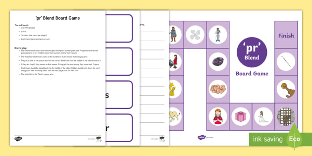 'pr' Blend Board Game (teacher made)