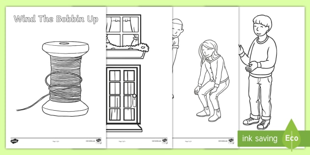 Wind the Bobbin Up Coloring Page (teacher made)