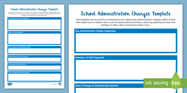 School Administration Changes Template (Teacher-Made)