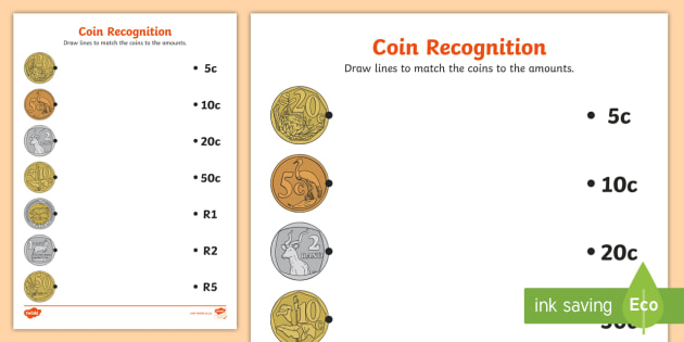 Coin Recognition Worksheets Eyfs