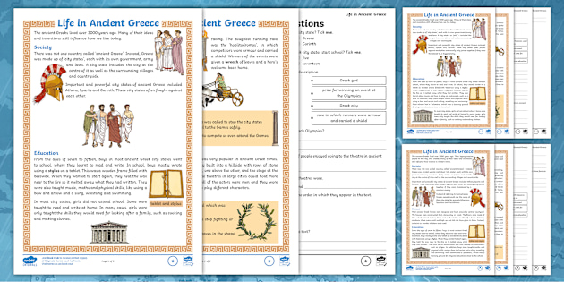 Greek History Worksheets