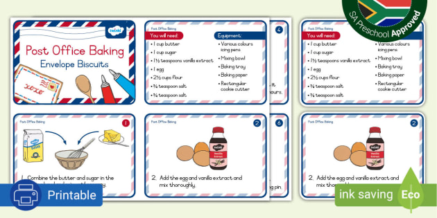 Post Office Envelope Recipe Cards (teacher made)