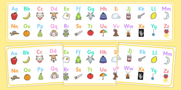 Alphabet Desk Strip With Picture Display Banner