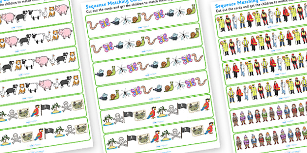 Sequence Matching Cards 5 Items (teacher made)