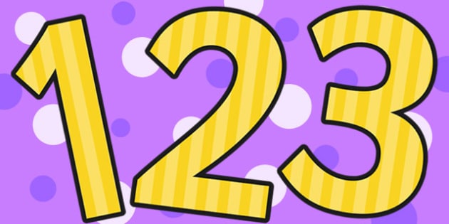 Yellow Striped Themed Display Numbers