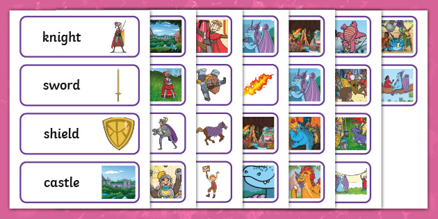 Knights and Dragons, Unite! Word Cards