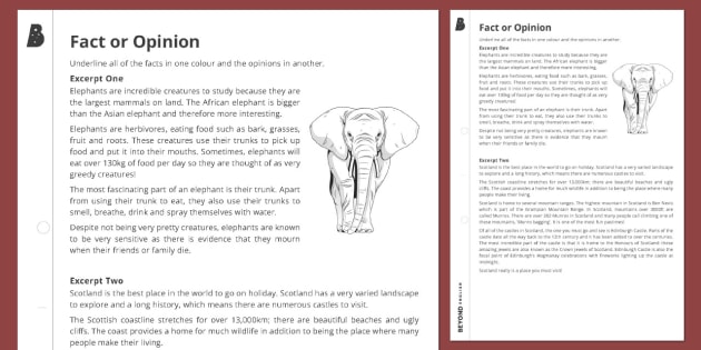 Fact Opinion Worksheet 2nd Grade