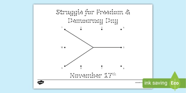 Struggle for Freedom and Democracy Day Dot to Dot | Twinkl