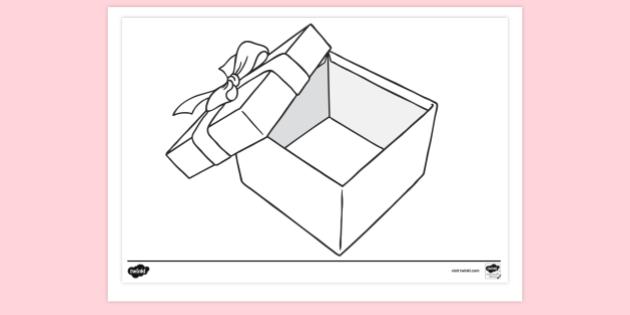 FREE! - Empty Gift Box Colouring Sheet | Colouring Sheets