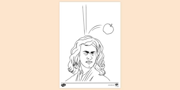 FREE! - Sir Isaac Newton Colouring Sheet (teacher made)
