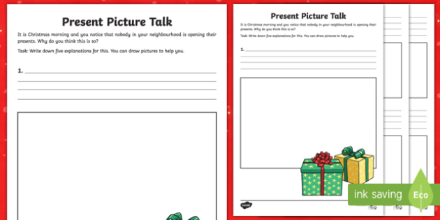 Christmas Present Picture Talk Worksheet / Worksheet-Australia