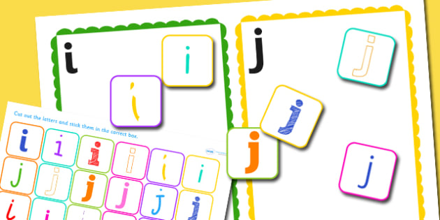 i and j Confusing Letter Sorting Activity - letters, sorting