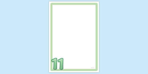 FREE! - Simple Blank Number 11 Page Border | Page Borders