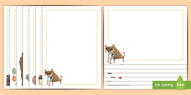 Ancient Egypt Page Borders - Mummification Borders