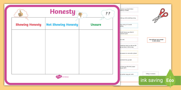 Honesty Sorting Activity (teacher made)