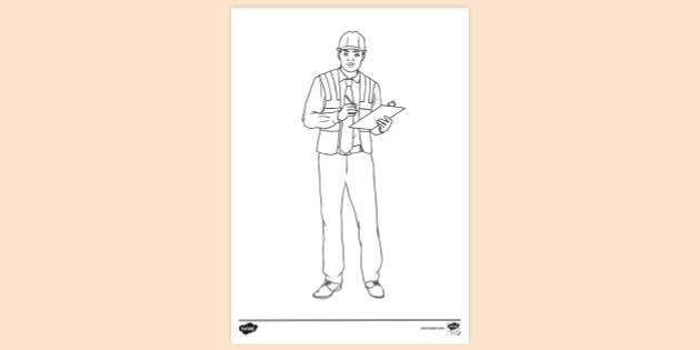 Engineer Colouring | Colouring Sheets