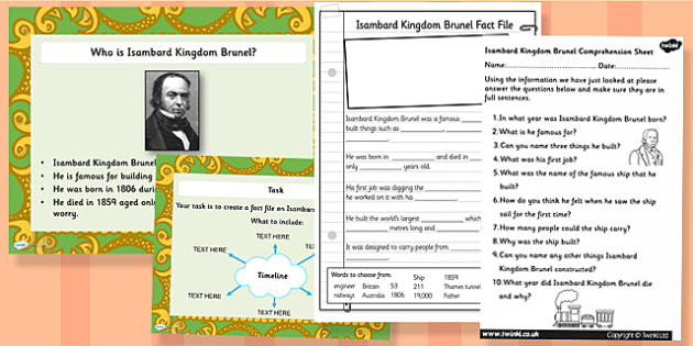 Isambard Kingdom Brunel Task Setter Powerpont and Activity Pack
